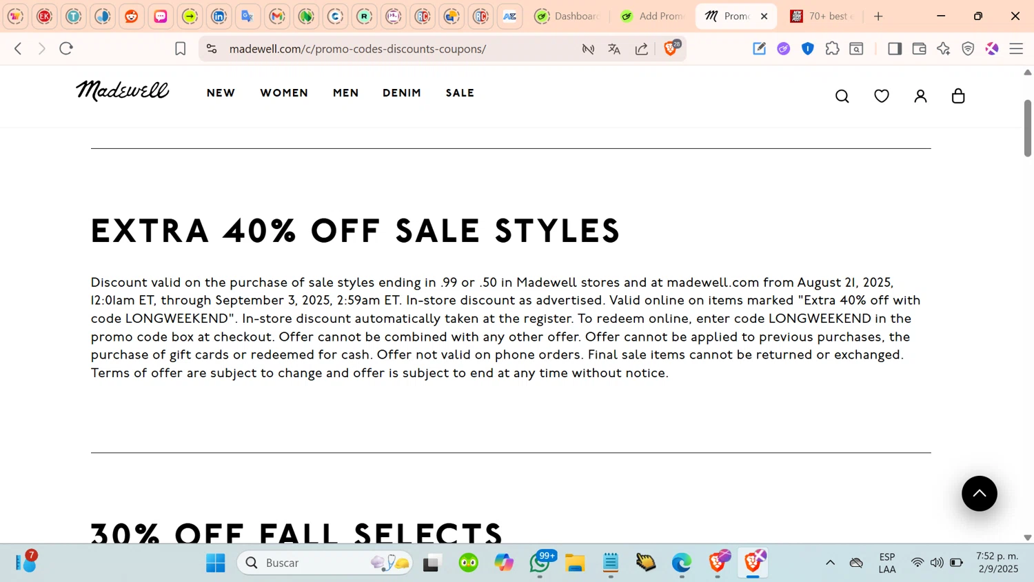 Madewell Promo Codes - 40% Off Coupons Oct 2025