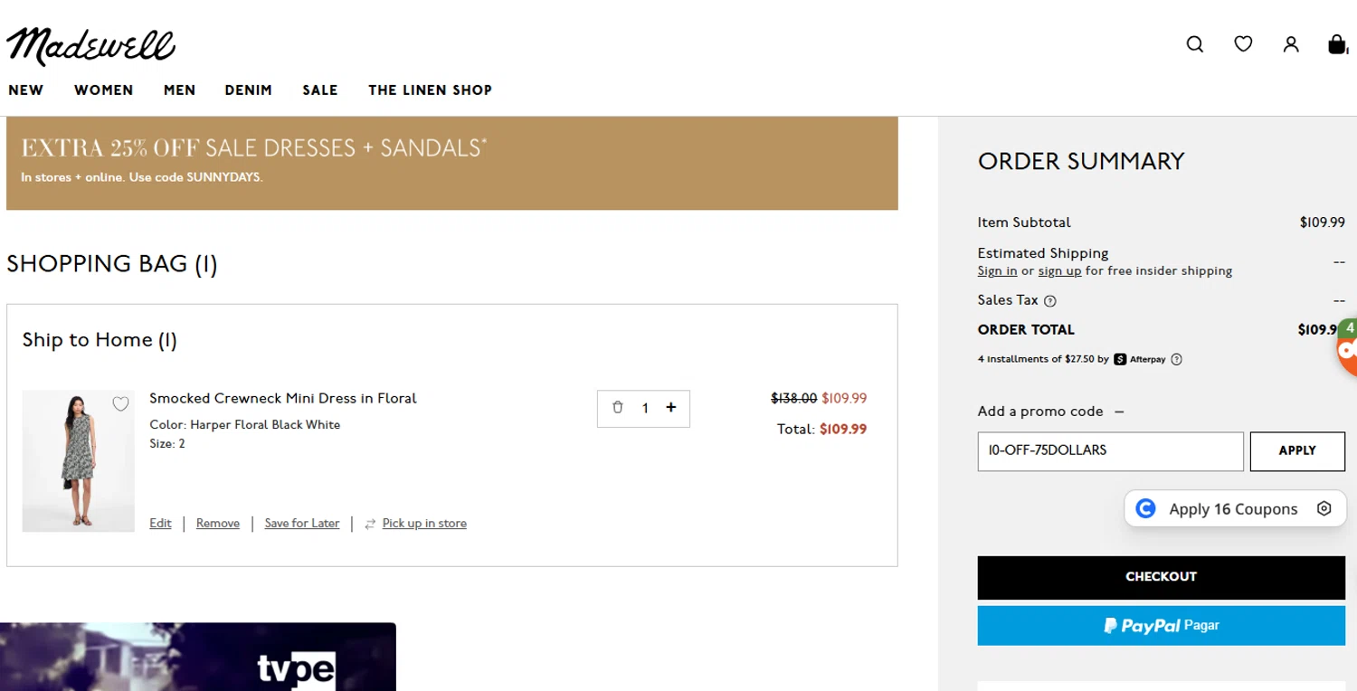 Madewell Discount Codes - $10 Off (3 Verified) Sep 2025