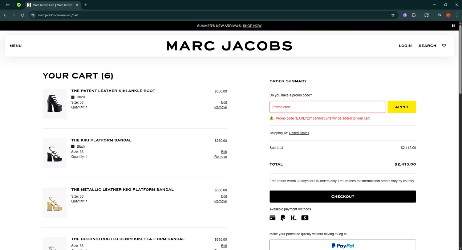 Marc Jacobs Promo Codes - 20% Off Coupons Aug 2025