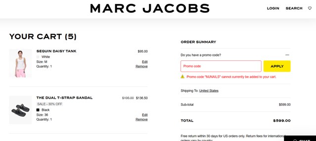Marc Jacobs Promo Codes - 20% Off Coupons Sep 2025