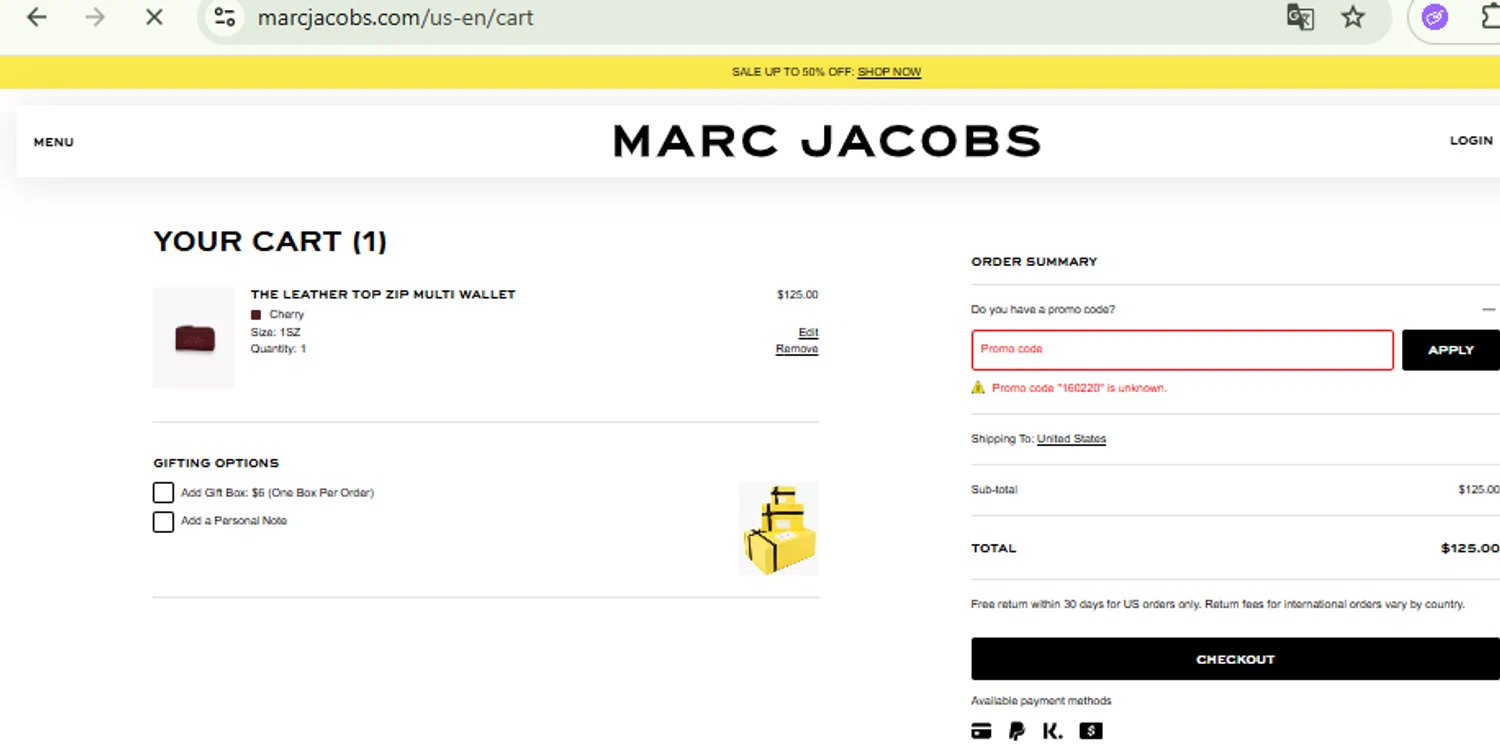 Marc Jacobs Promo Codes - 15% Off Coupons Dec 2025