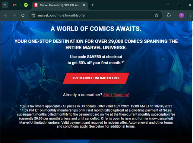 Marvel Unlimited Promo Codes (6 Verified) - 20% Off May 2025