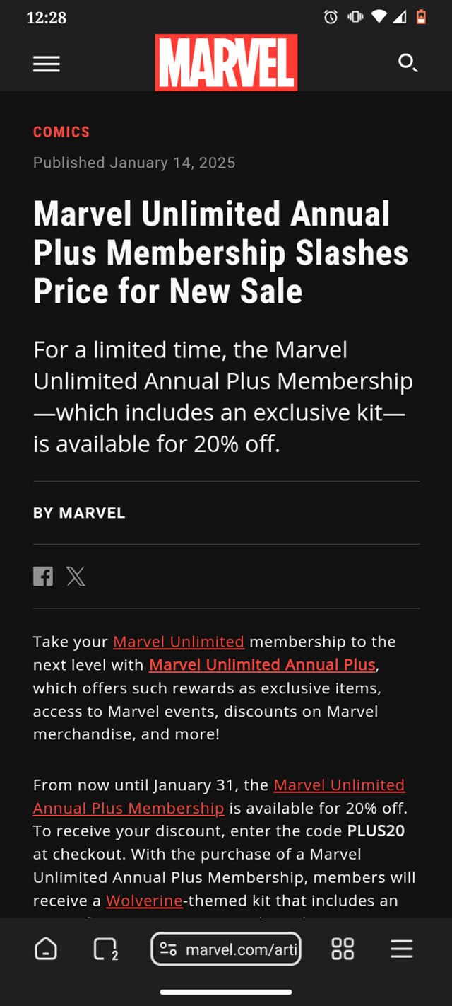 Marvel Unlimited Promo Codes (5 Verified) - 20% Off May 2025