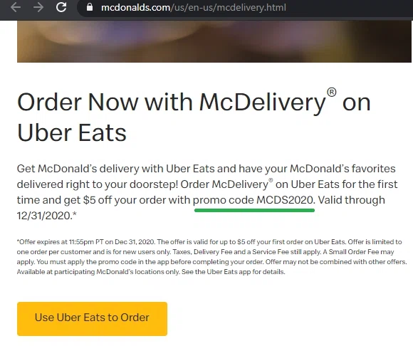 McDonald's Promo Codes – 20% Off | July 2024