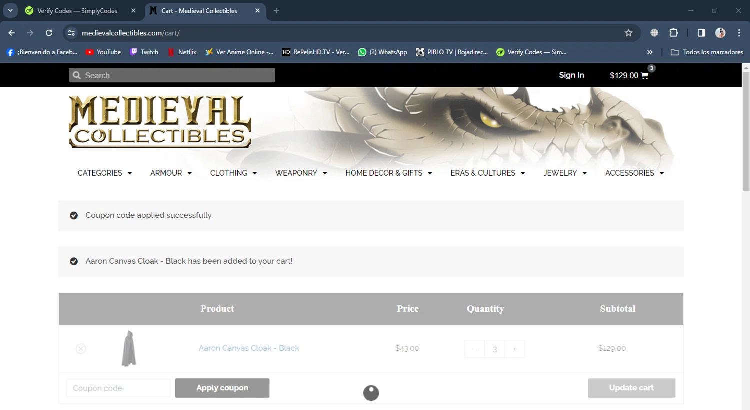 Medieval Collectibles Coupons - 15% Off | September 2024