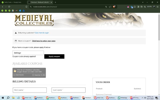Medieval Collectibles Coupon Codes - 10% Off Mar 2025