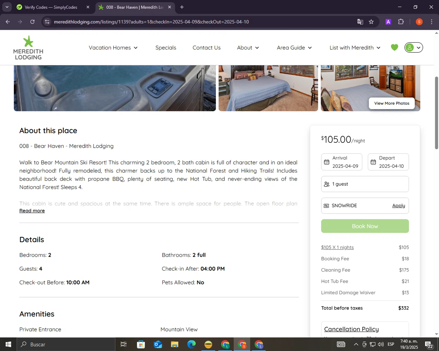 Meredith Lodging Promo Code - 20% Off (Verified) Apr 2026