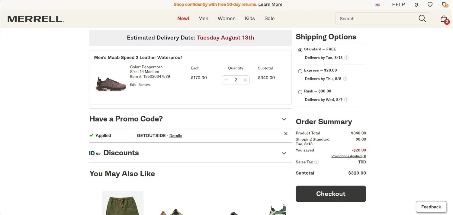 Merrell Promo Codes - $20 Off Coupons in August 2024 | SimplyCodes