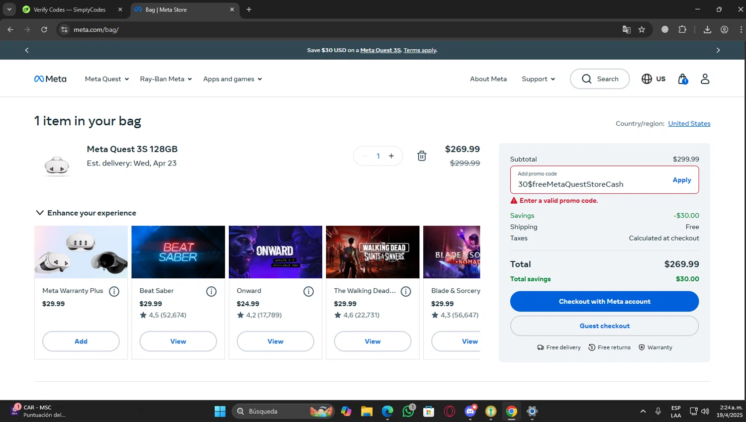 Meta Promo Codes (3 Verified) - $30 Off Sitewide May 2025