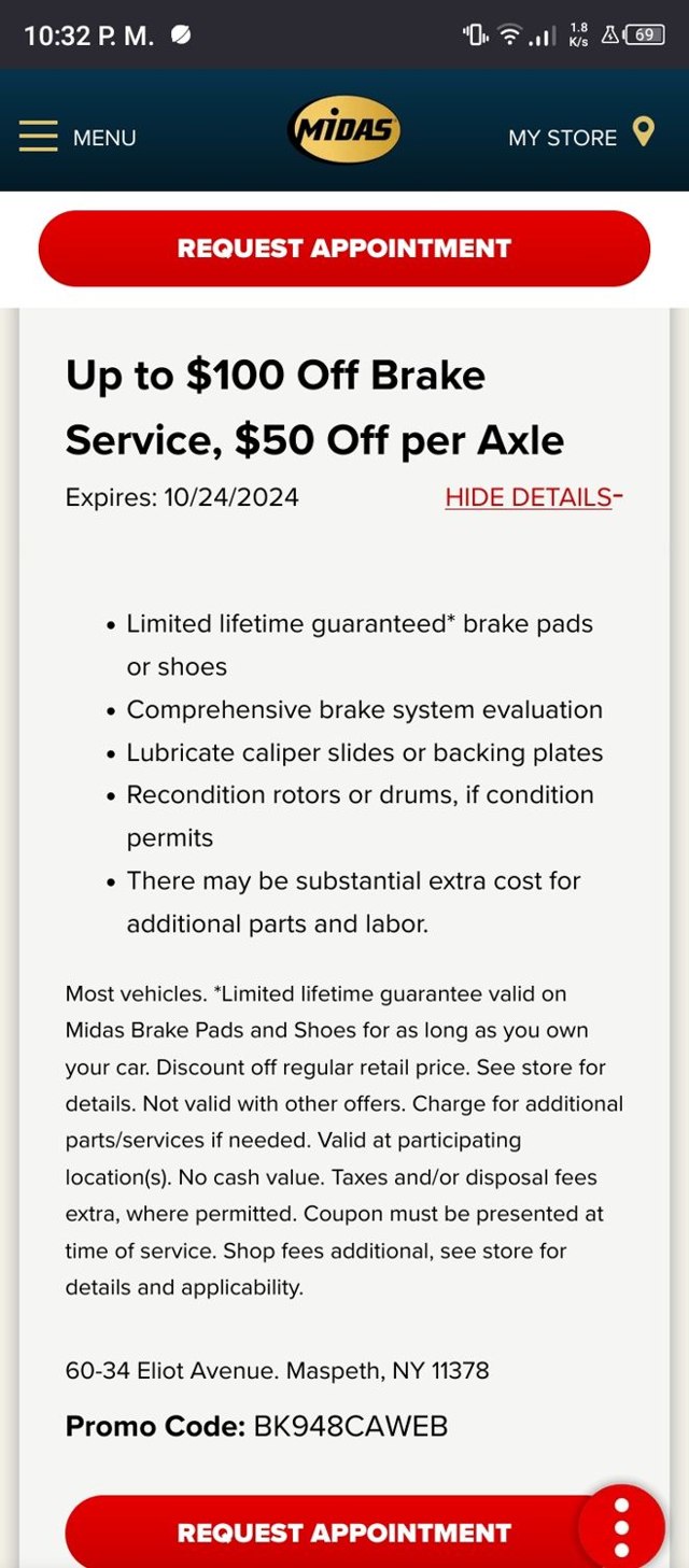 Midas Coupons - $20 Off | December 2024