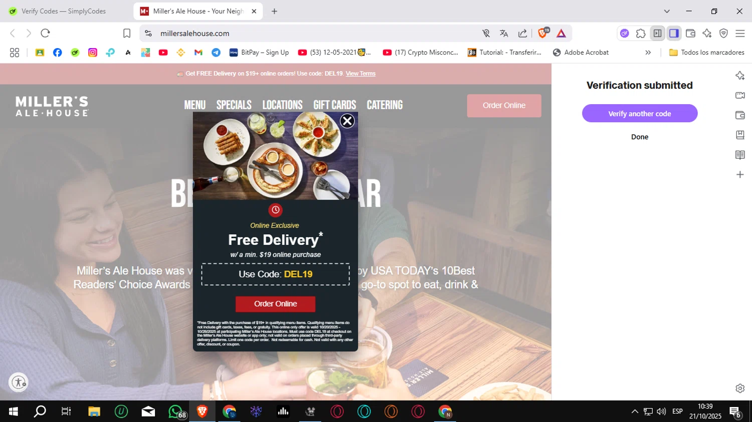 Miller's Ale House Promo Code - 10% Off Nov 2025
