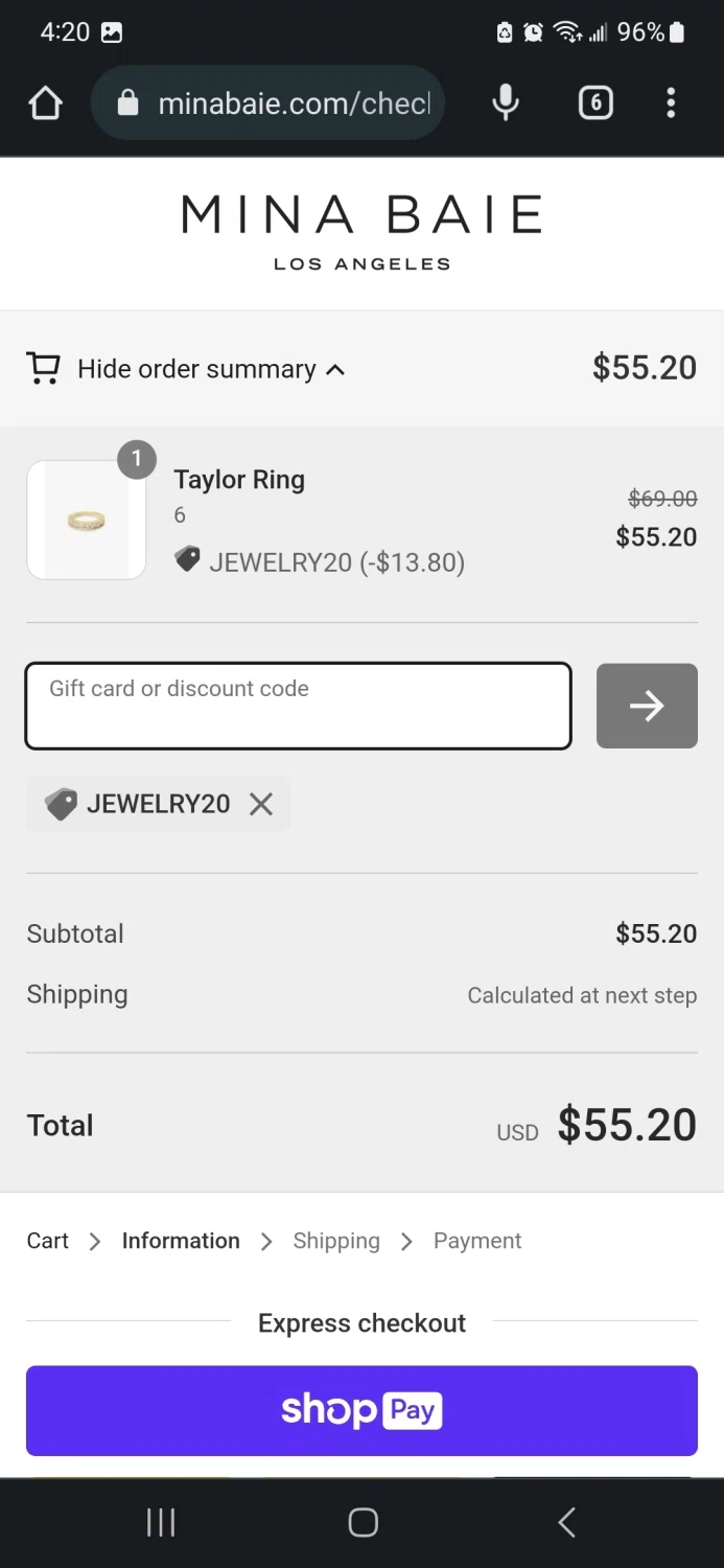 Mina Baie Discount Code