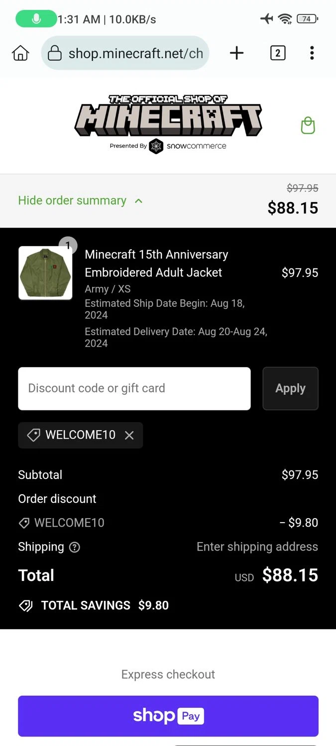 Minecraft Coupon Codes - 15% Off | October 2024