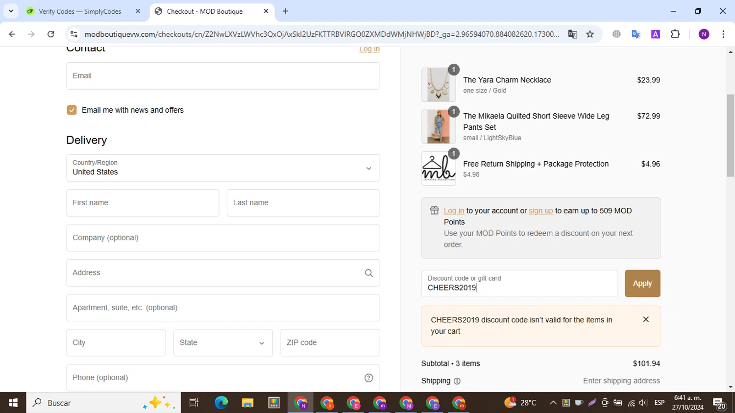 MOD Boutique Discount Codes (12 Verified) - 10% Off Jan 2025