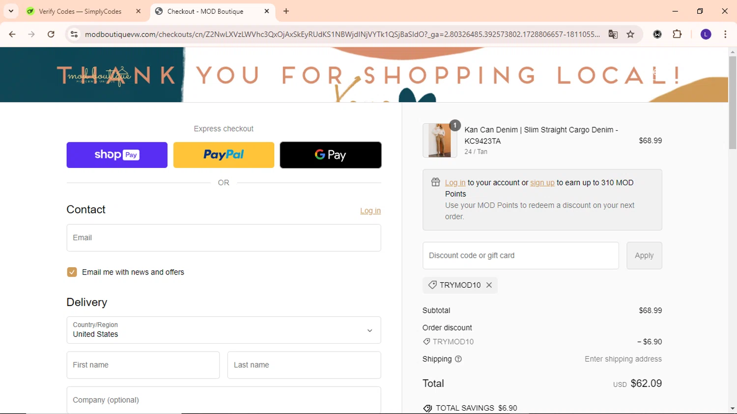 MOD Boutique Discount Codes - 10% Off | November 2024