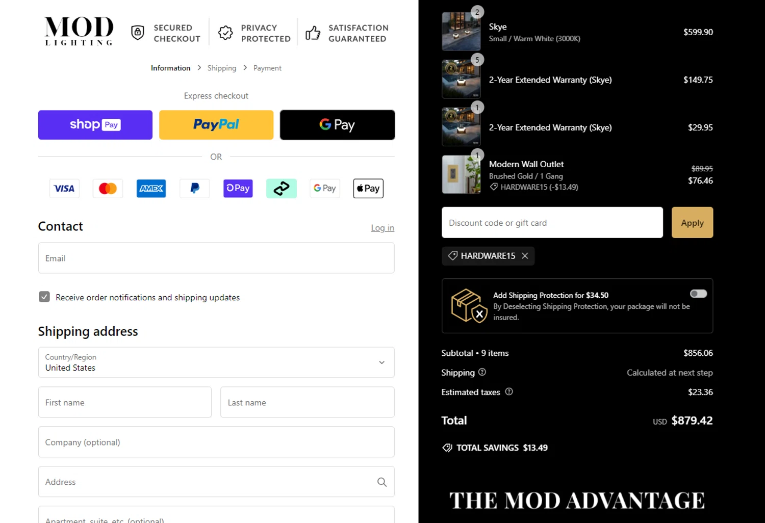 MOD LIGHTING Discount Codes - 15% Off | October 2024