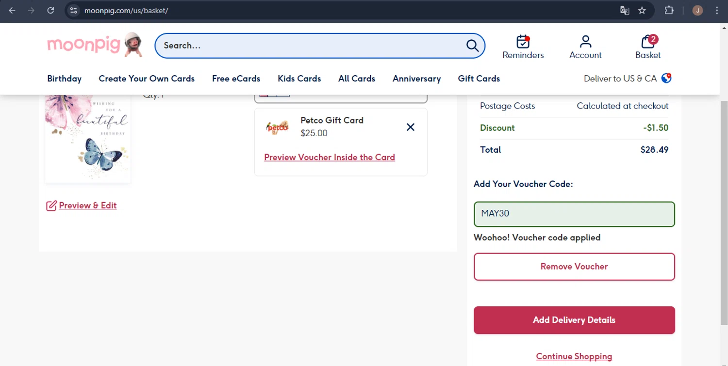 Moonpig Discount Codes - 30% Off | September 2024