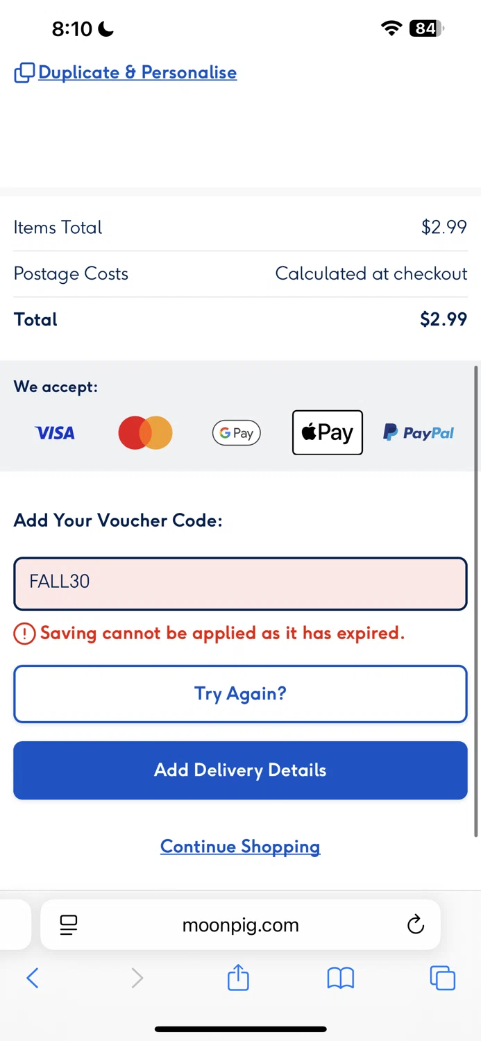 Moonpig Promo Codes (14 Verified) - 30% Off w/Code Nov 2025
