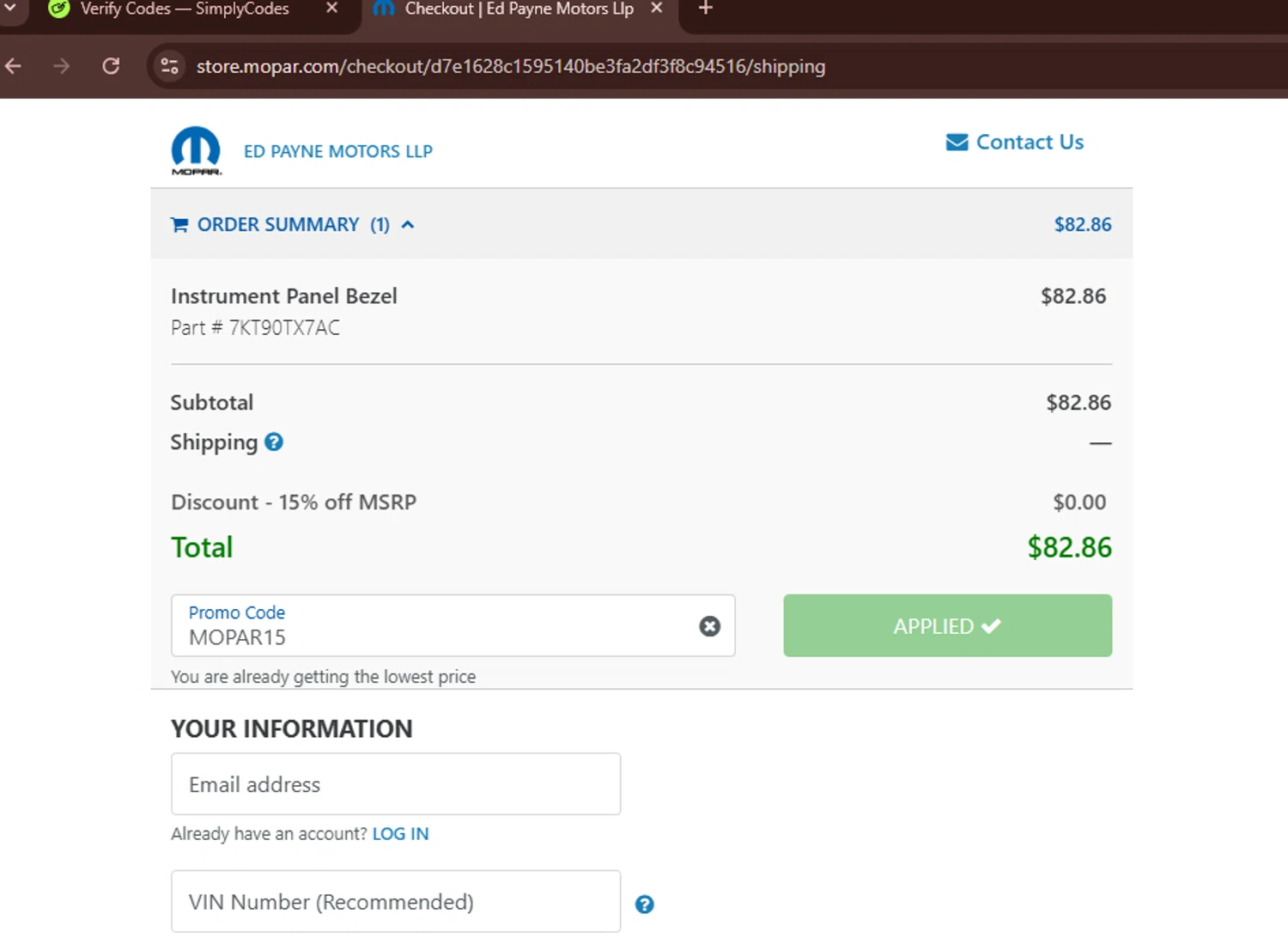 Mopar Promo Codes - 15% Off (4 Verified) Dec 2025