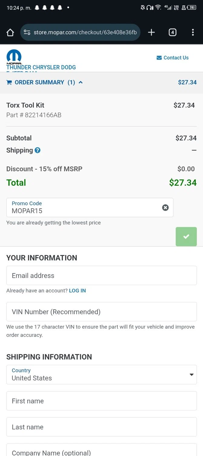 Mopar Promo Codes - 15% Off (4 Verified) Dec 2025