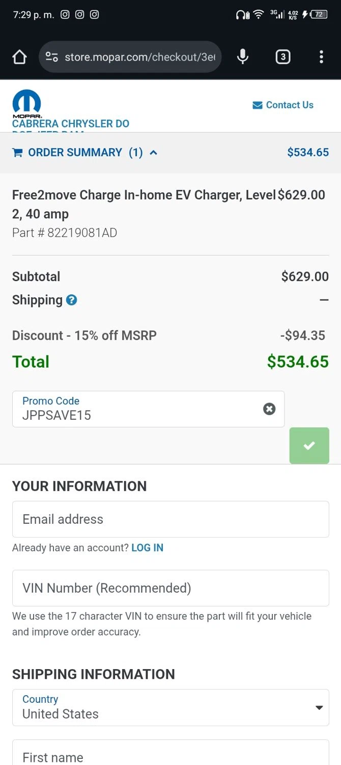 Mopar Promo Codes - 15% Off (2 Verified) Jan 2026