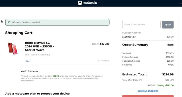Motorola Coupon Codes (4 Verified) - 10% Off w/Code Feb 2025