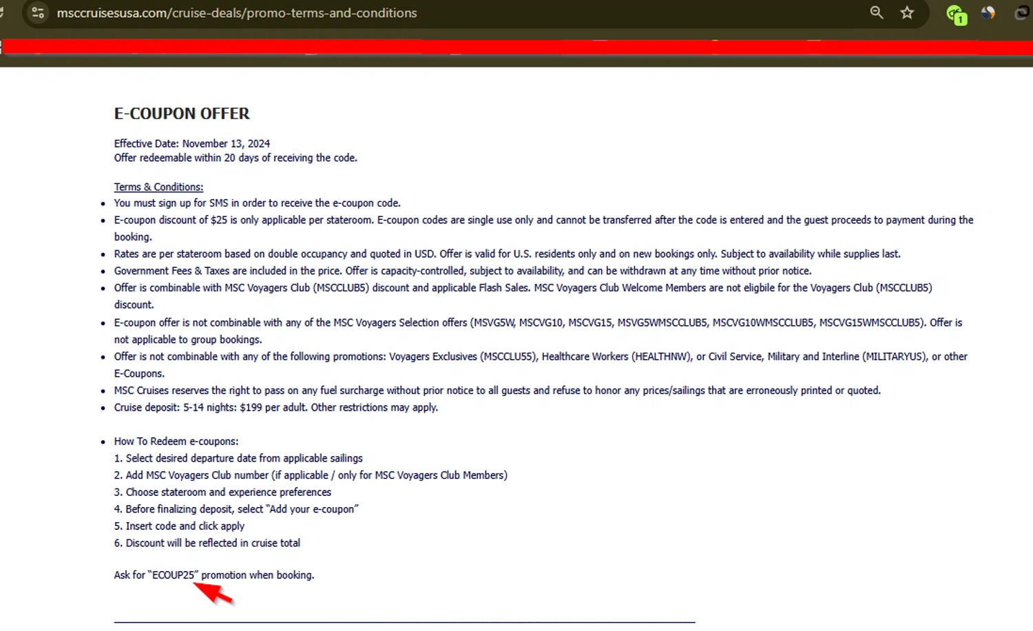 MSC Cruises Coupons - 10% Off | January 2025