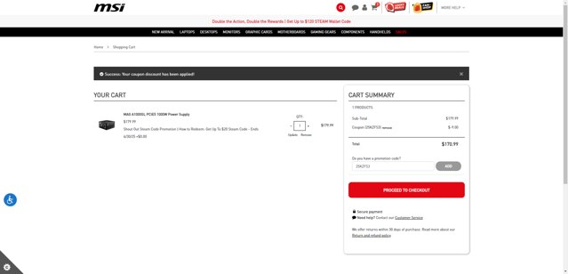 MSI Promo Codes (2 Verified) - 10% Off + Free Ship Jul 2025