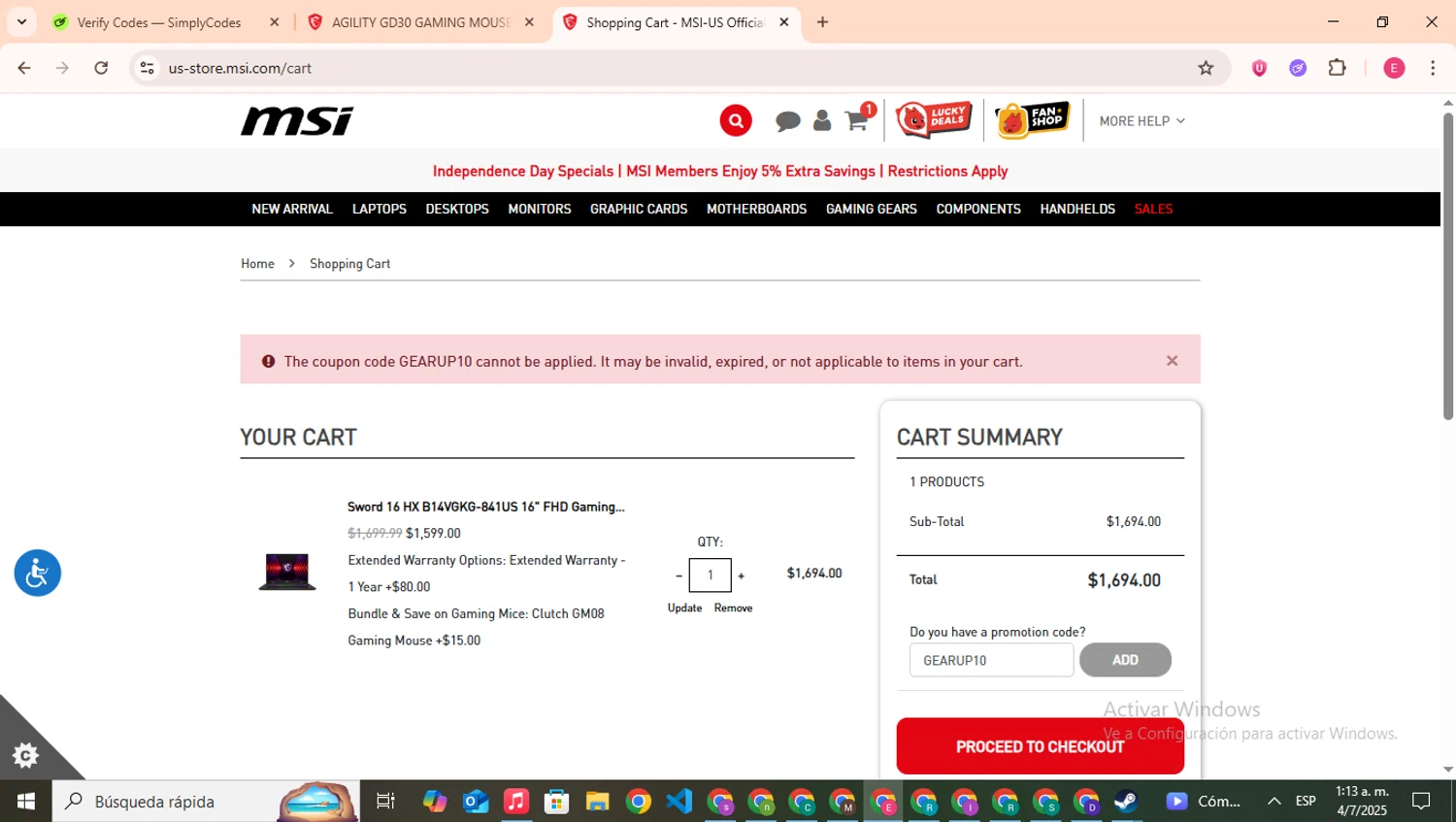 MSI Promo Codes (2 Verified) - 10% Off + Free Ship Aug 2025