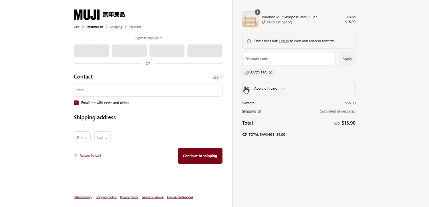 MUJI Promo Codes - 10% Off + Free Ship Coupons Dec 2025