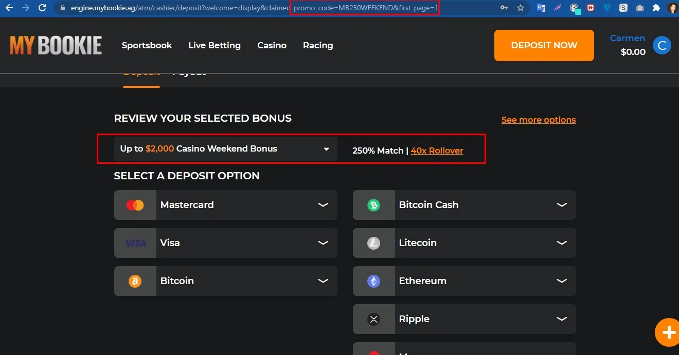 MyBookie Promo Codes - $1000 Off | January 2025