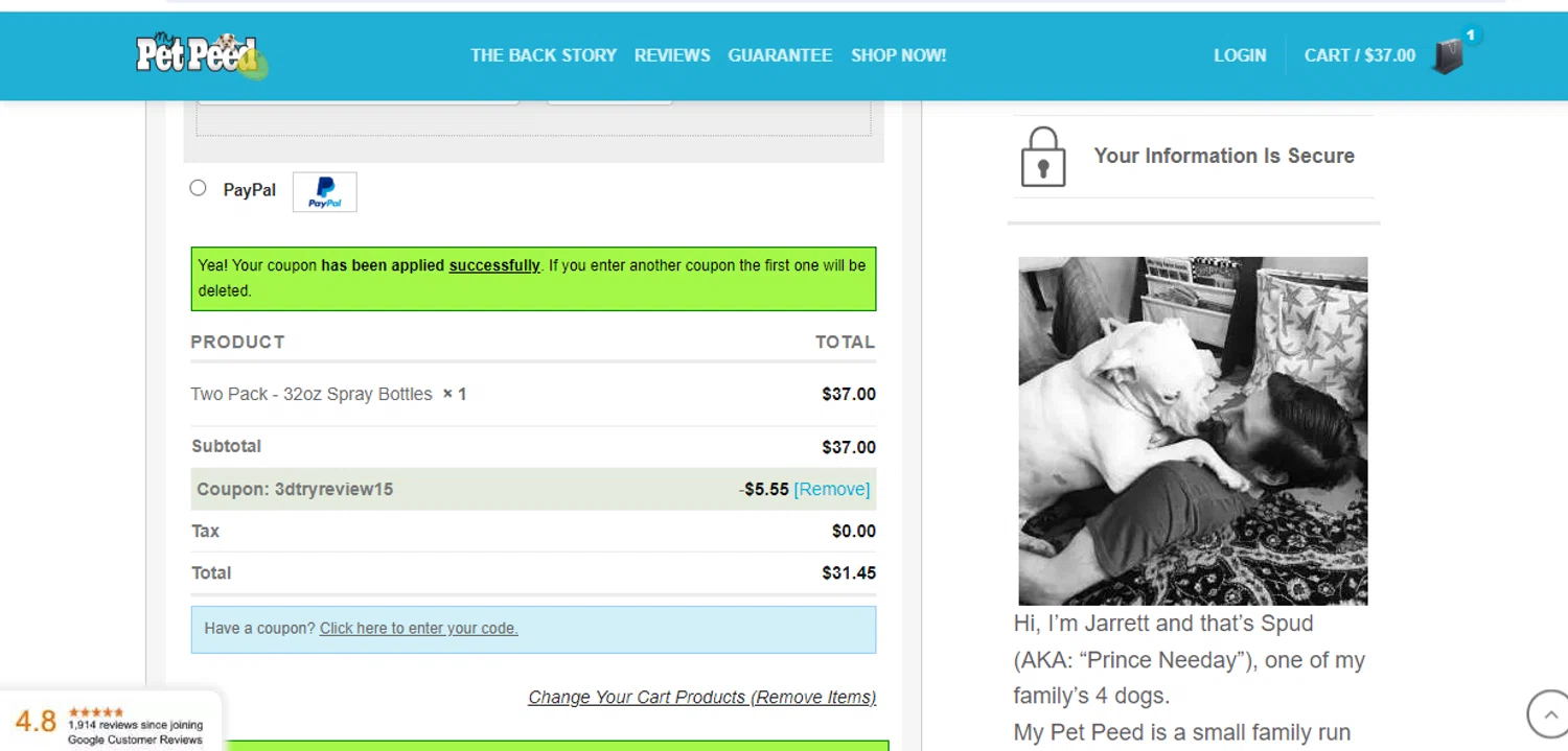 My Pet Peed Coupons - 15% Off | December 2024