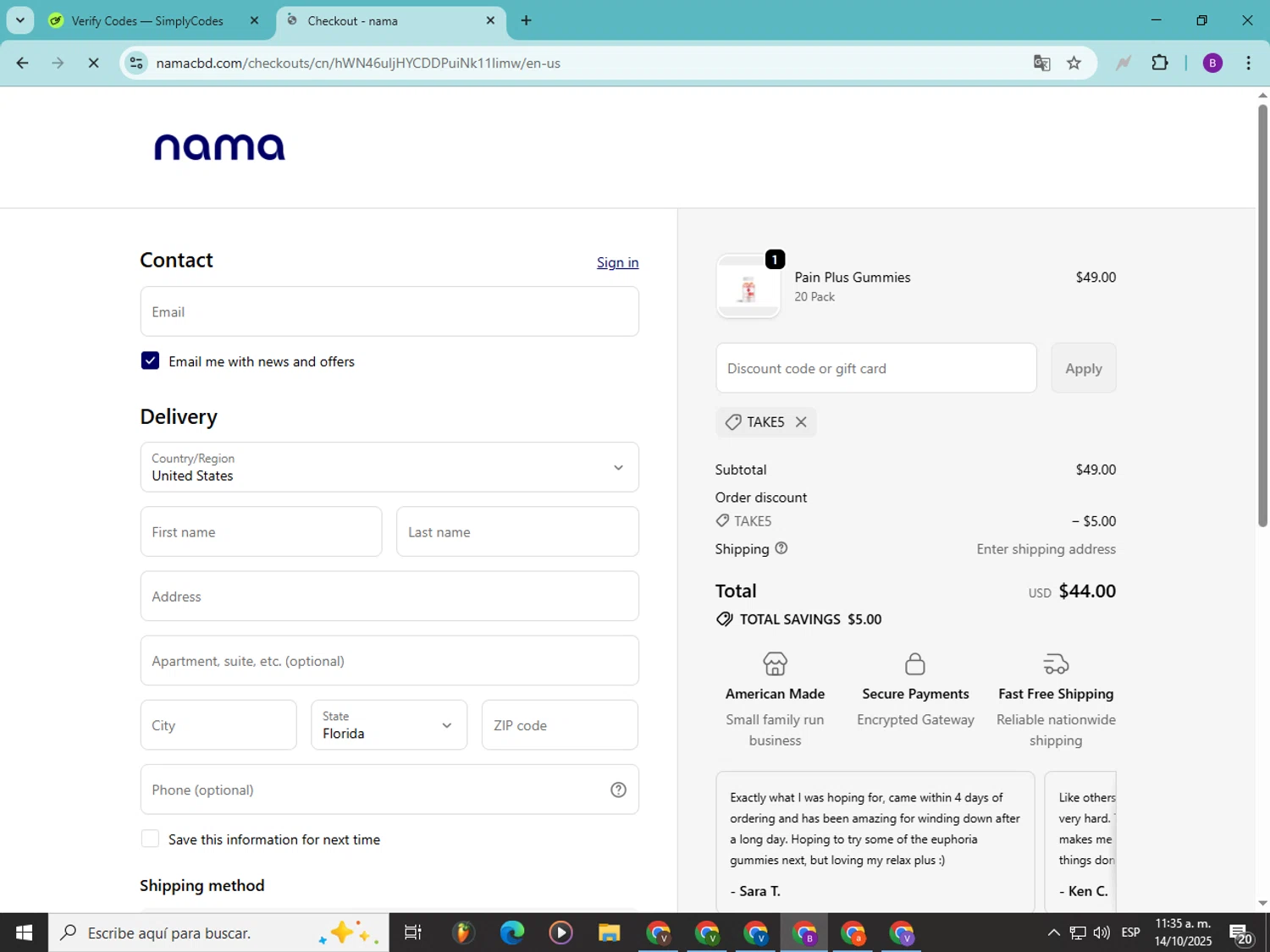 Nama Promo Codes - $5 Off Sitewide (3 Verified) Jan 2026