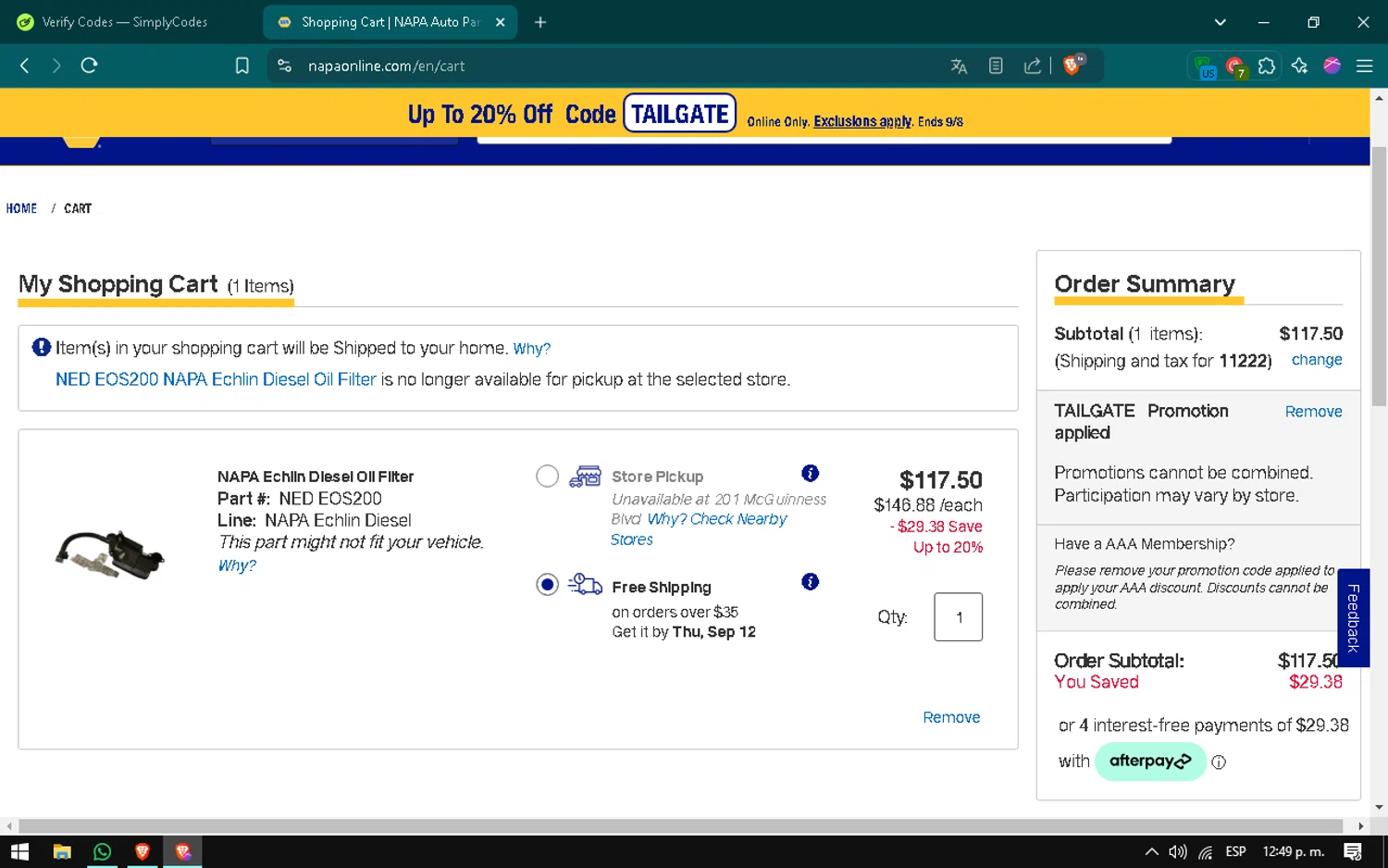 NAPA Auto Parts Promo Codes - 7% Off | September 2024