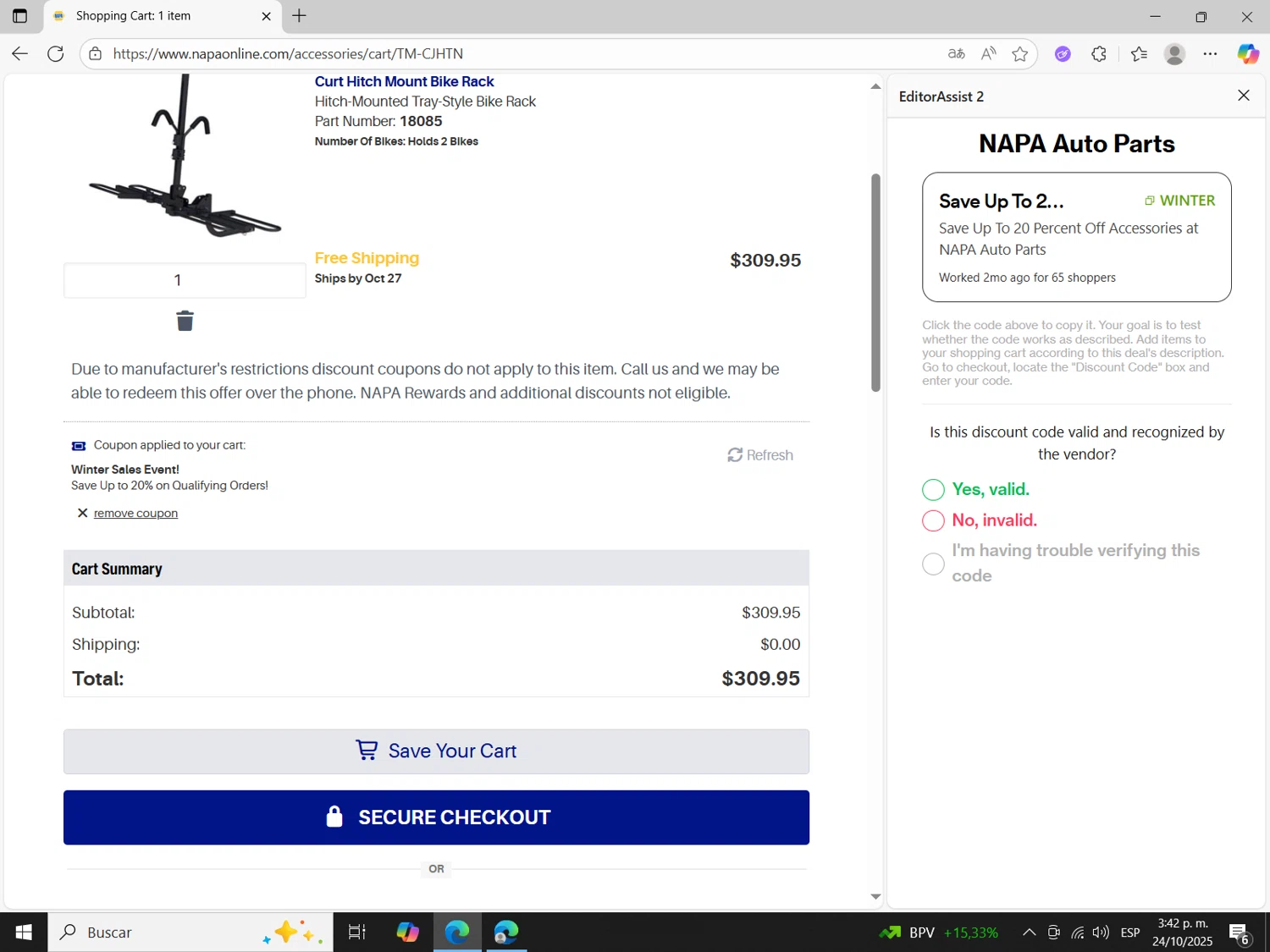 NAPA Auto Parts Promo Codes (9 Verified) - 20% Off Oct 2025