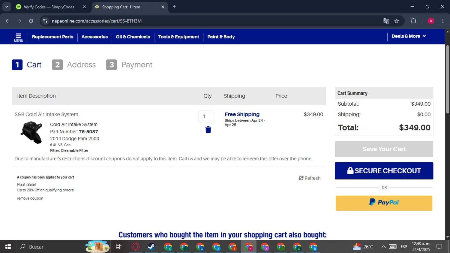 NAPA Auto Parts Promo Codes (5 Verified) - 20% Off May 2025