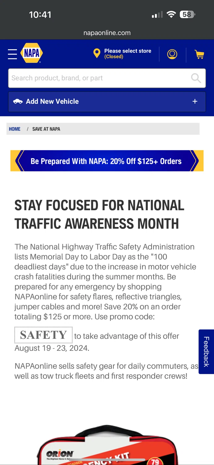 NAPA Auto Parts Promo Codes - 20% Off Coupons in August 2024 | SimplyCodes