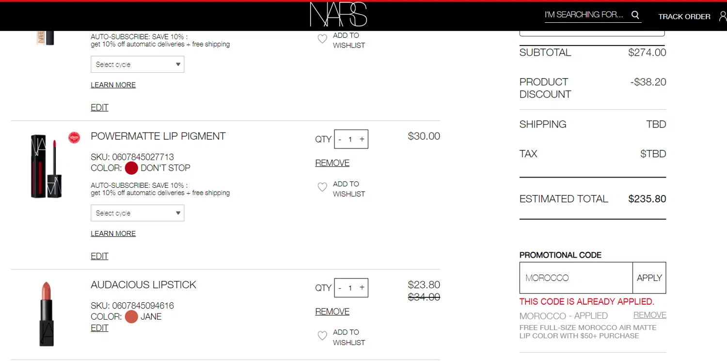 NARS Cosmetics Promo Codes - 20% Off | September 2024