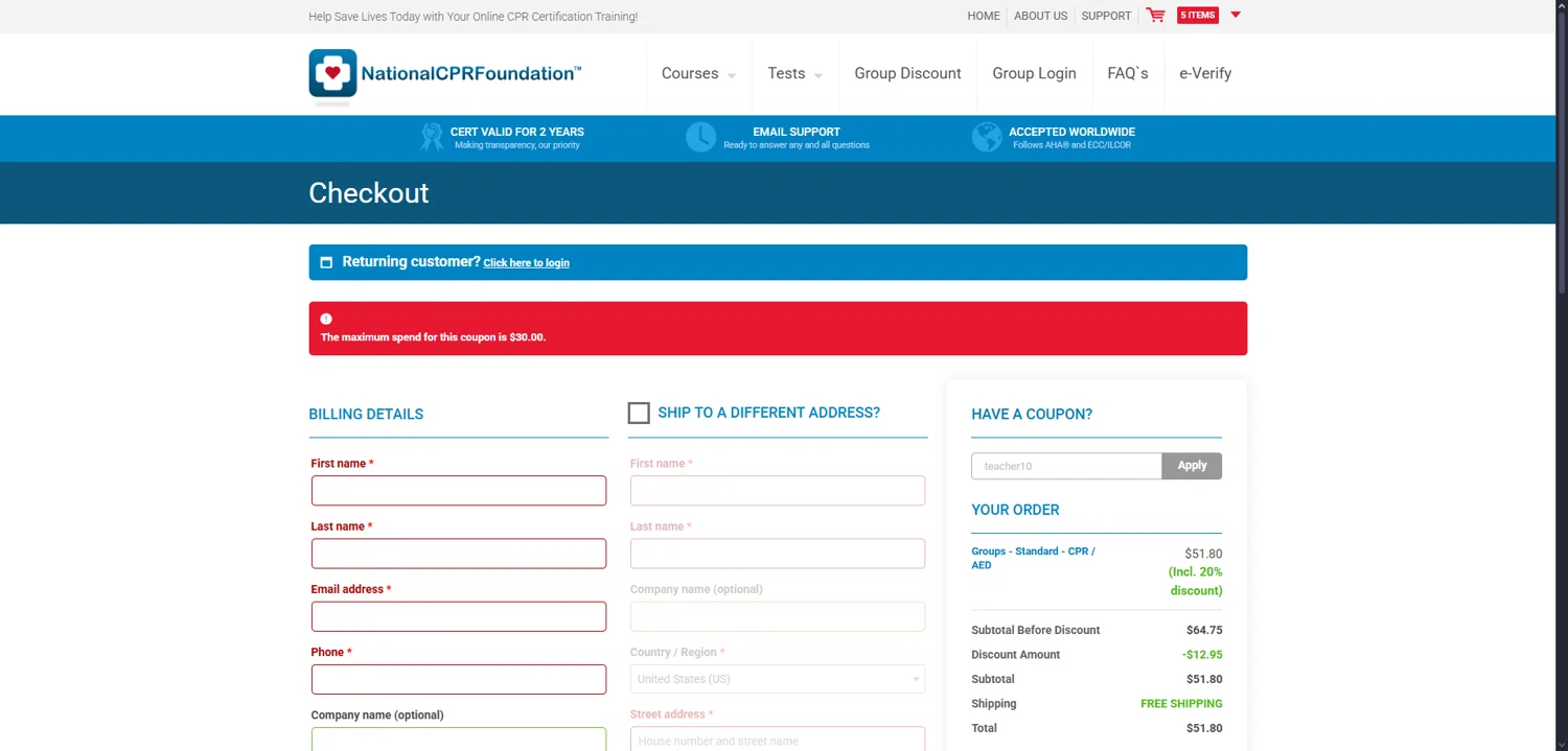 National CPR Foundation Promo Codes - 10% Off Oct 2025