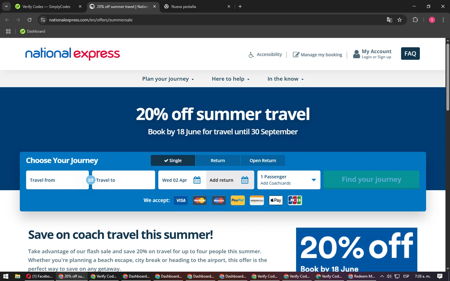 National Express Promo Code - 20% Off (Verified) Dec 2025