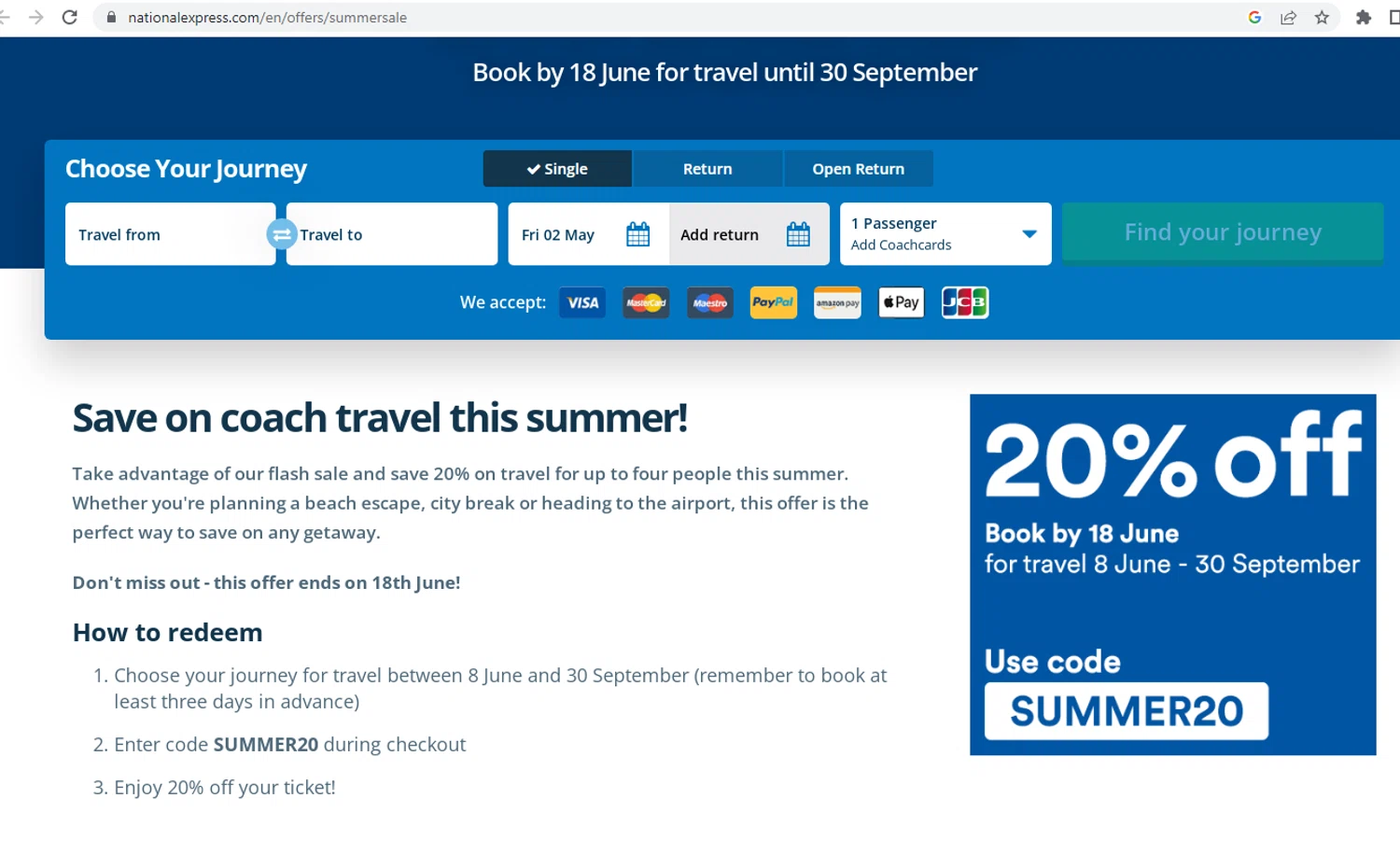 National Express Promo Codes - 25% Off Sep 2025