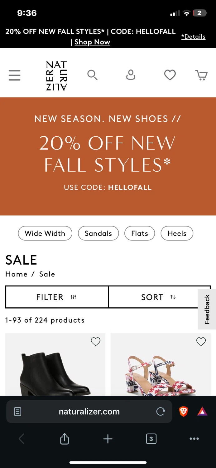 Naturalizer Promo Codes - 20% Off | November 2024