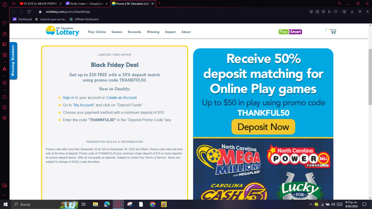 NC Lottery Promo Codes - up to 10% Off | November 2024