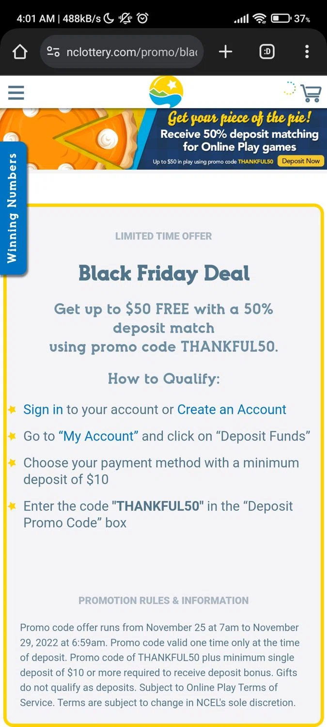 NC Lottery Promo Codes - up to 10% Off | October 2024