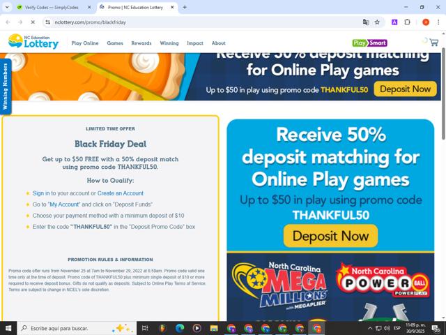 NC Lottery Promo Codes (2 Verified) - 50% Off Oct 2025