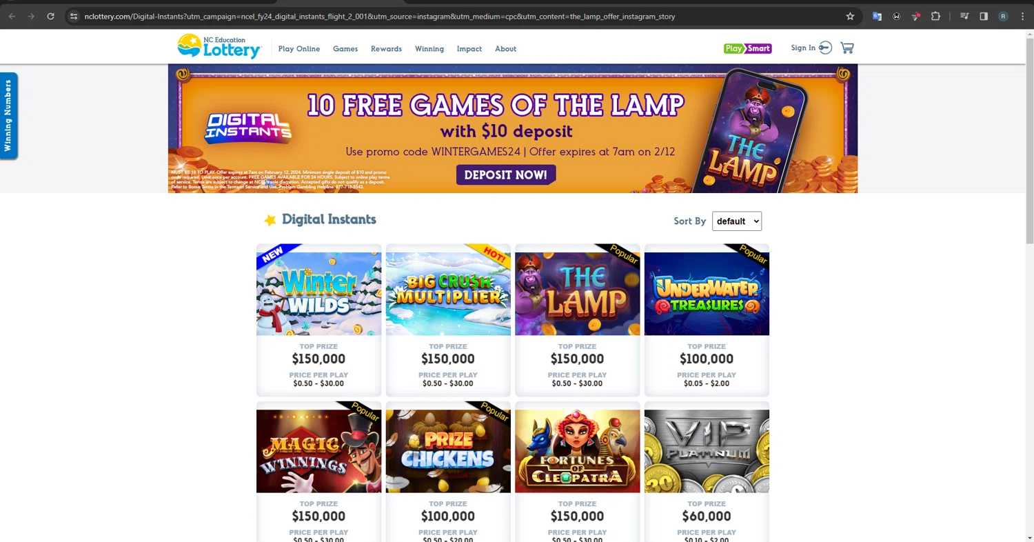 NC Lottery Promo Codes - up to 10% Off | October 2024