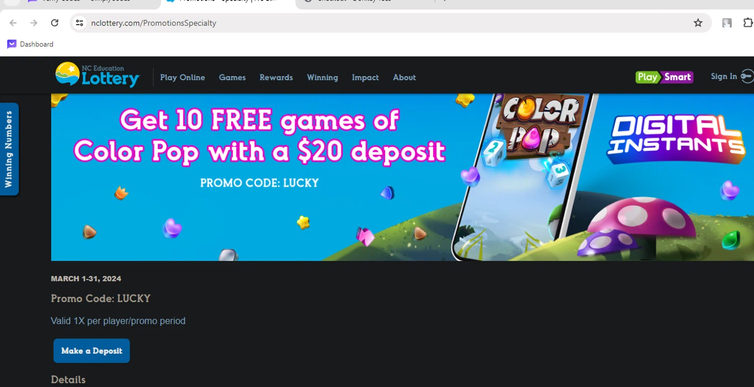 NC Lottery Promo Codes - up to 10% Off | November 2024