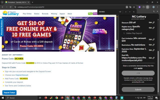 NC Lottery Promo Codes (3 Verified) - $10 Off Aug 2025