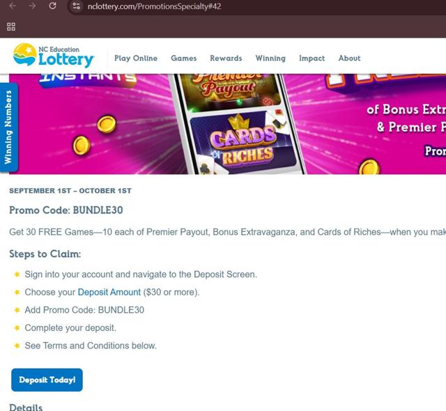 NC Lottery Promo Codes (3 Verified) - 50% Off Sep 2025