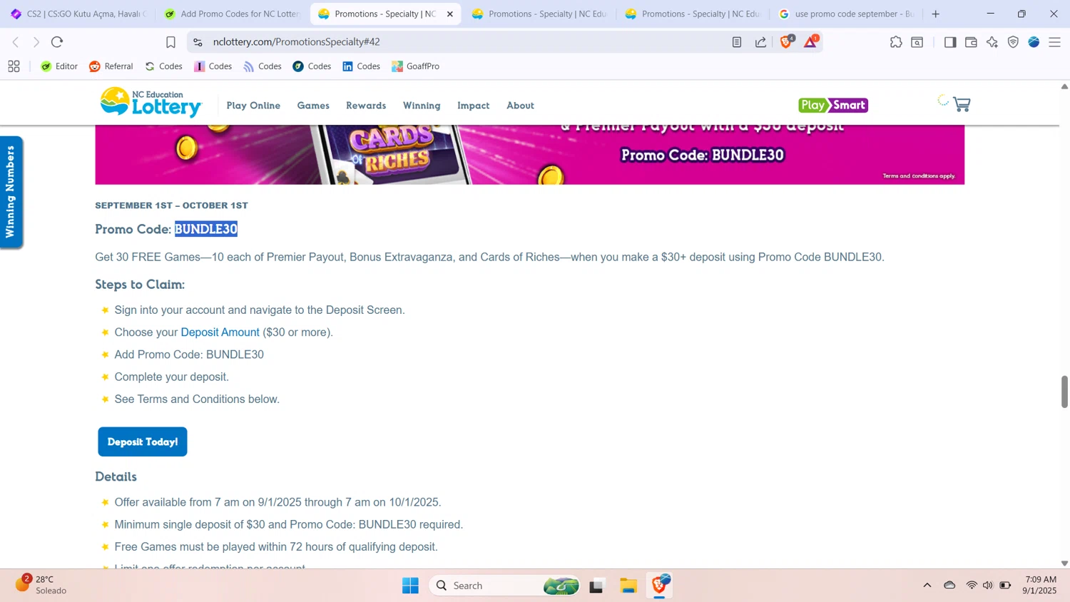 NC Lottery Promo Codes (5 Verified) - 50% Off Oct 2025